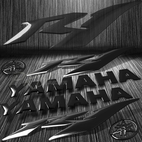 8" 3D Vinyl Logo Letter Decal+6"Fairing Body Sticker YZF-R1/R1S/R1M ...