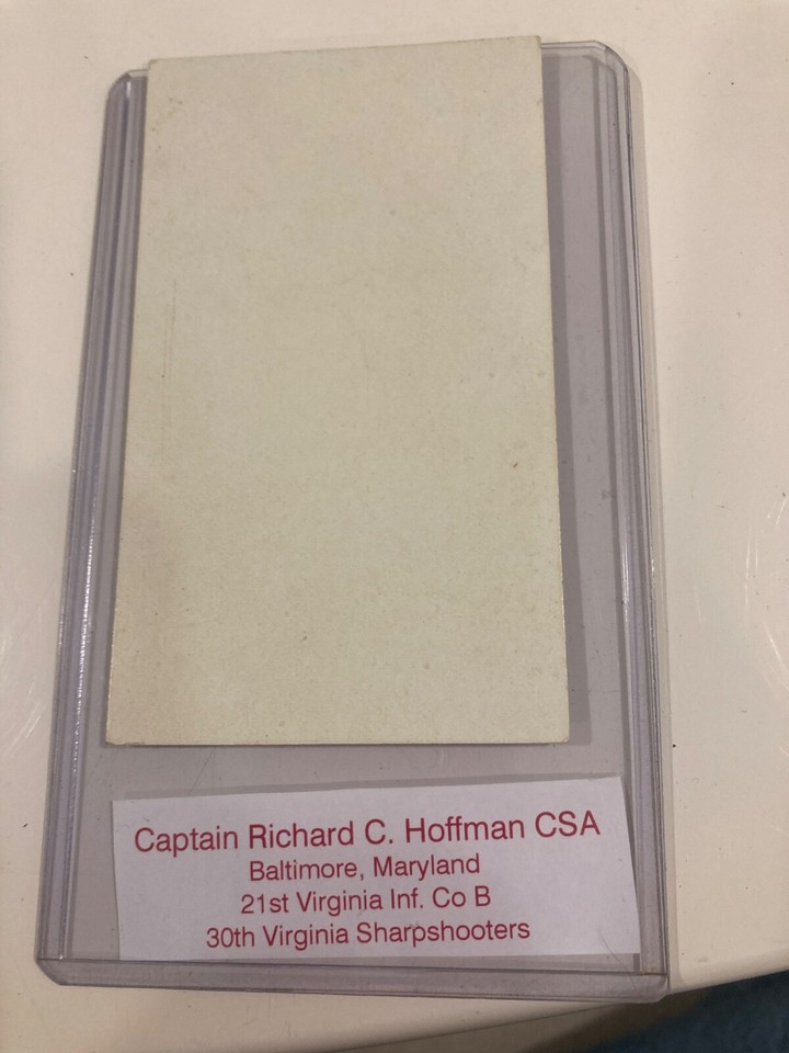 Maryland Confederate captain Richard C Hoffman, CDV served in the 21st ...