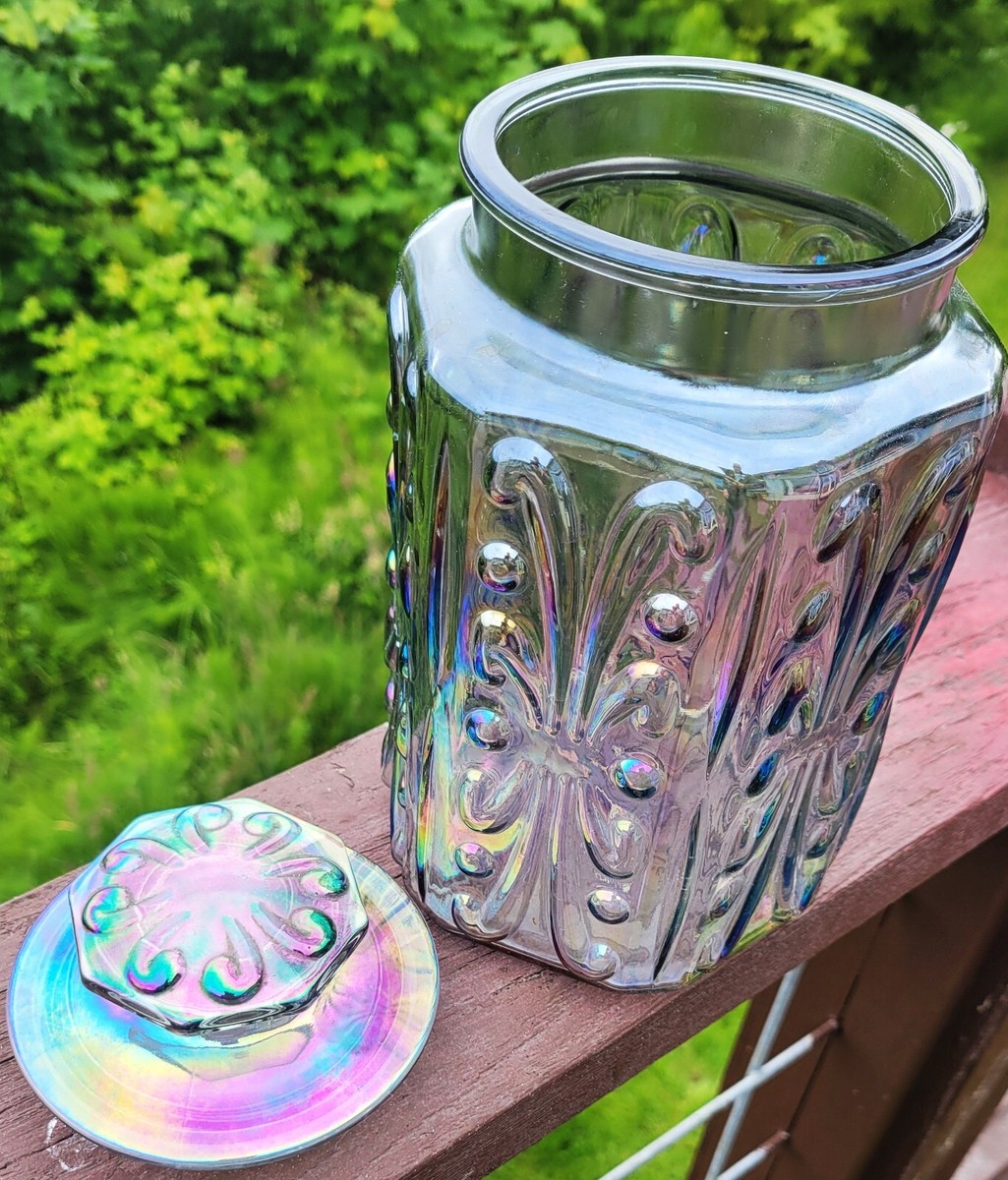 Purple Carnival Glass Cookie Jar Imperial Carnival Glass Hobstar