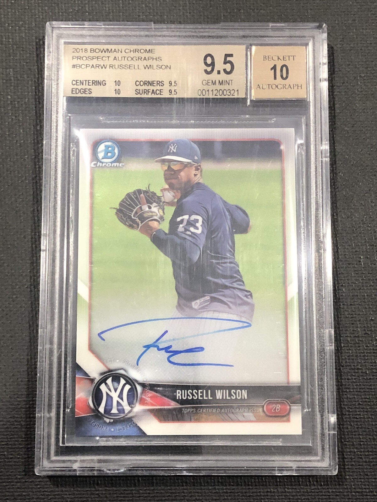 2018 Bowman Chrome - Prospect Autographs Russell Wilson #BCPA-RW (AU ...