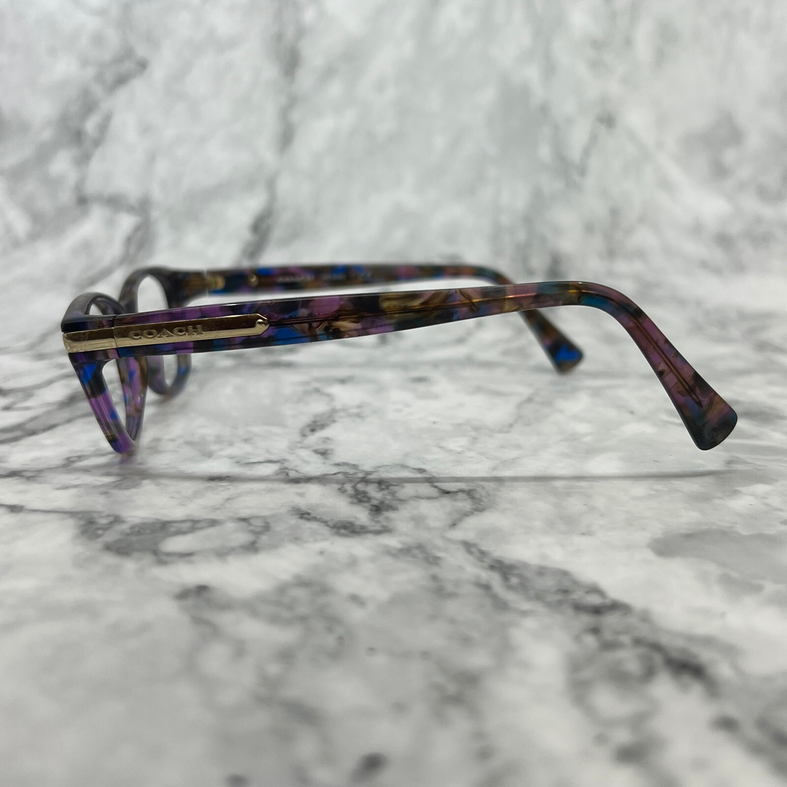 Coach Eyeglasses Glasses Frames Multicolor Confetti Purple Cats Eye ...