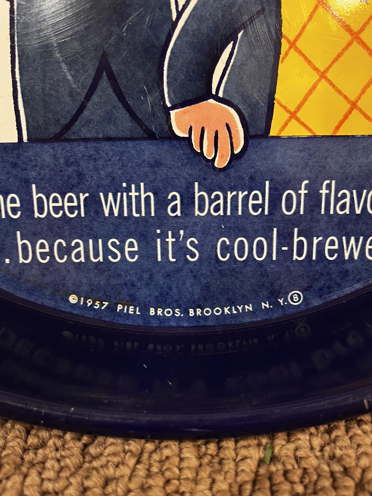 1957 Vintage Piels "The Beer Drinker's Beer" Perfect Light Tray, Harry ...