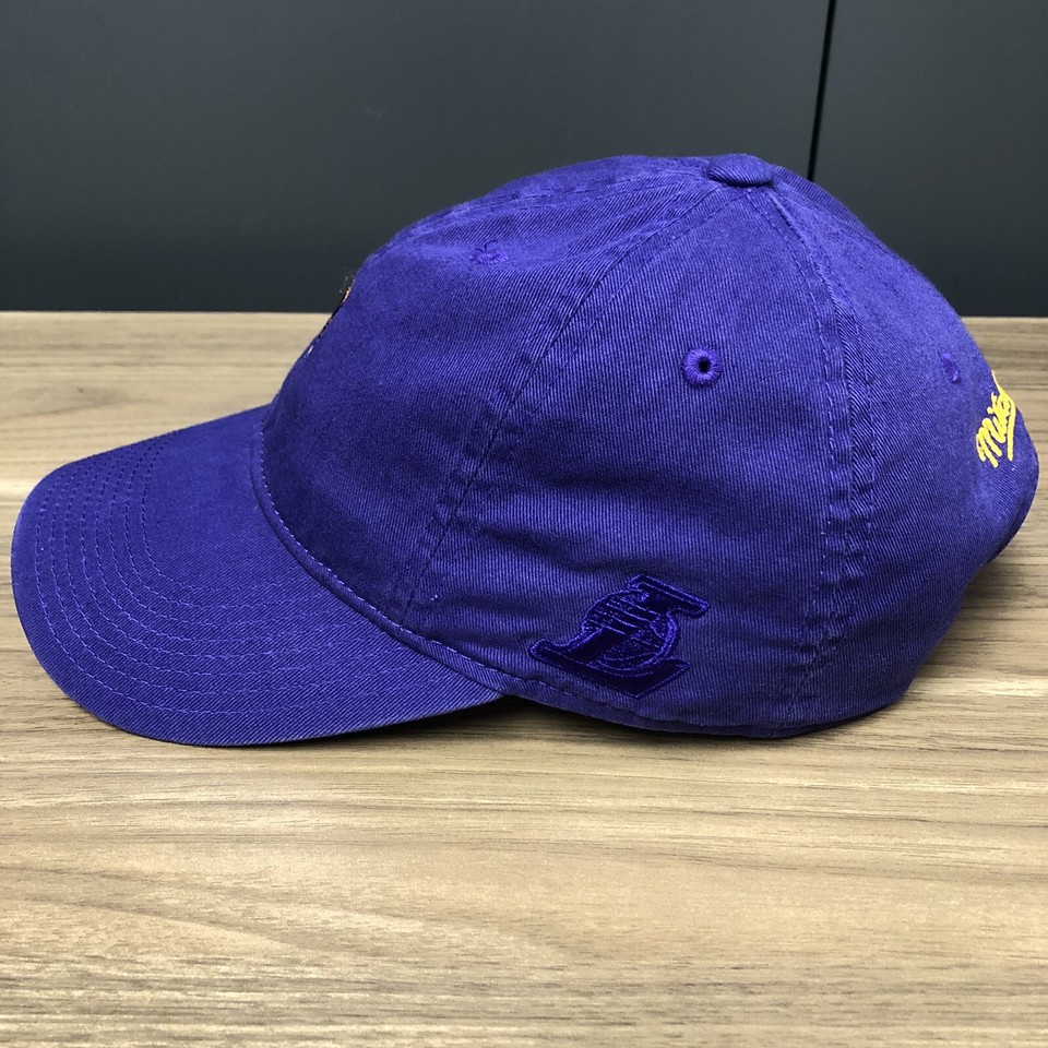 Los Angeles Lakers Basketball Logo Purple Mitchell Ness Strap Back Hat ...
