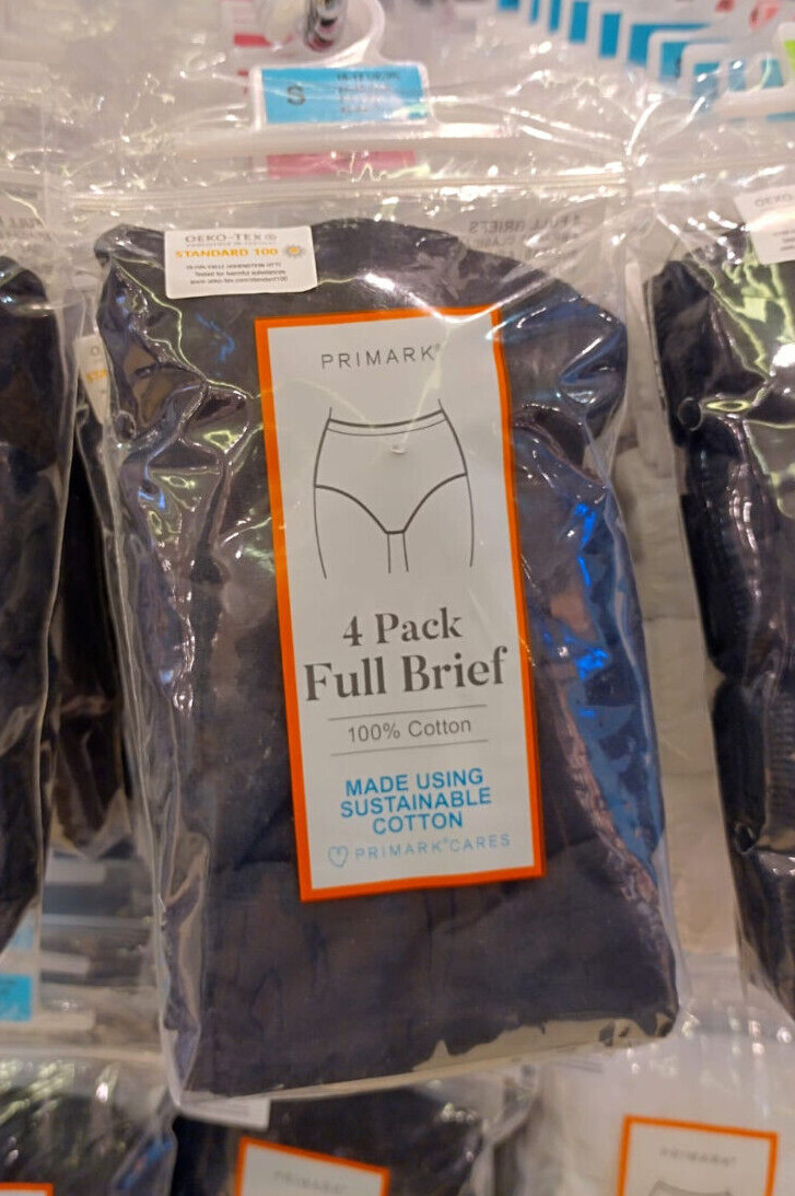 New Primark Ladies Women Full Briefs Knickers Underwear 100% Cotton 4 ...