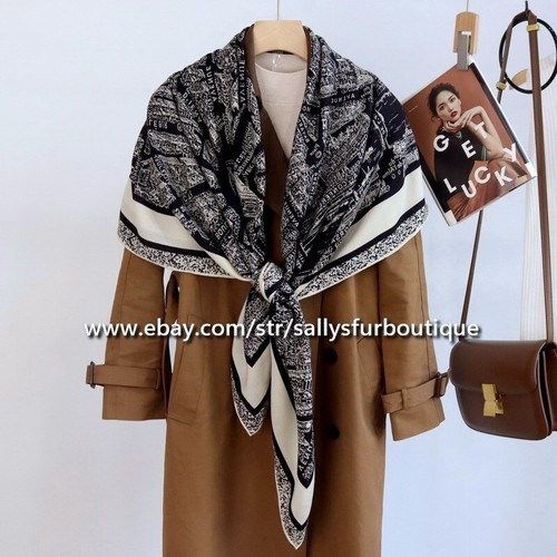 Sallys 70% Cashmere 30% Silk Wrap Scarf Map Print Double Face Shawl 53 ...