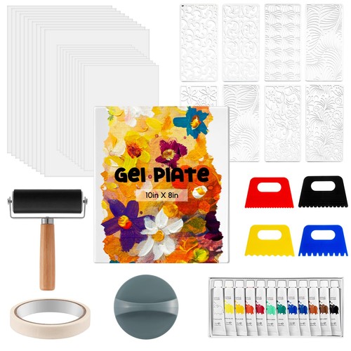 8'' x 10'' Gel Printing Plate Kit, Complete Printmaking Set with ...