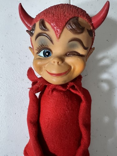 Vintage Kamar Red Winking Devil Elf Doll. Made in Japan | eBay