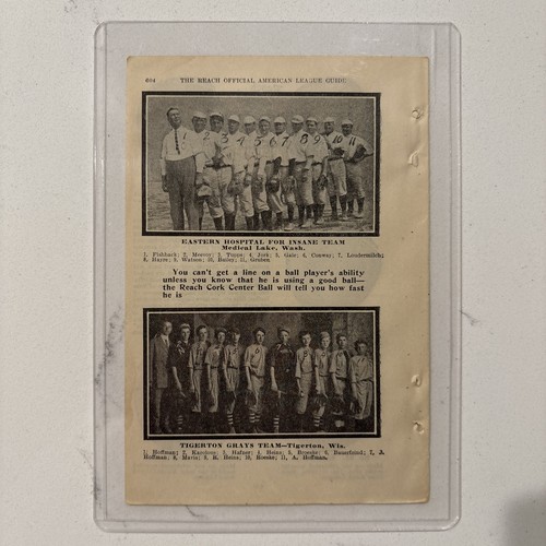1912 Medical Lake WA Mental Hospital & Tigerton WI Baseball Team ...
