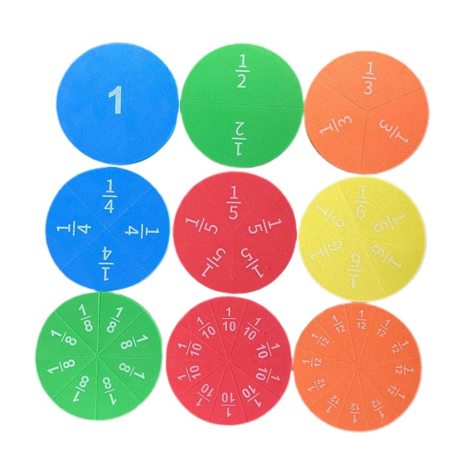 Fraction Tiles Homeschool Accessories Fraction Manipulatives EVA Foam ...