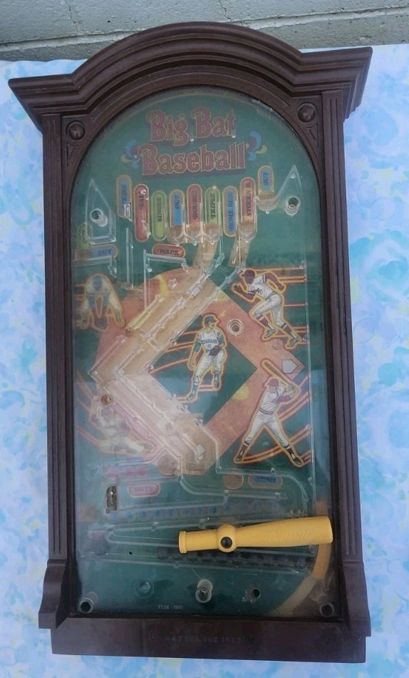 Mattel Big Bat Baseball Mechanical Pinball game Tabletop toy Vintage ...