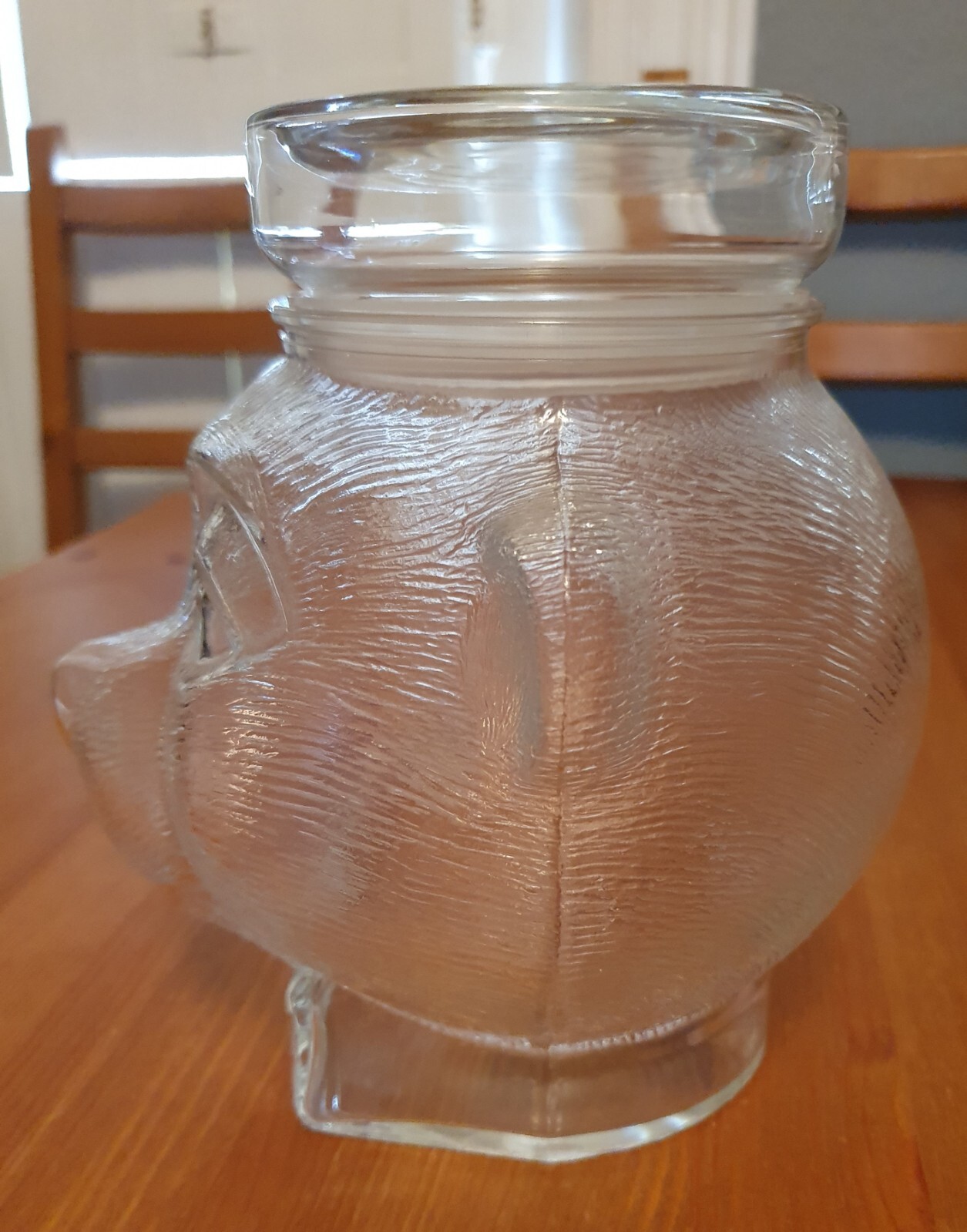 Vintage Glass Bear Head/confectionery Jar - Made In France(Pre-owned ...