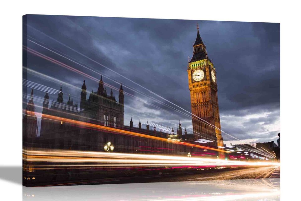 Big Ben Parliament Thames Canvas Prints For Living Room Office Wall Art ...