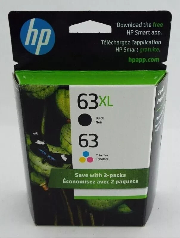 NEW Genuine HP 63XL Black & 63 Color Ink Cartridge L0R48AN OEM Exp 2026 ...