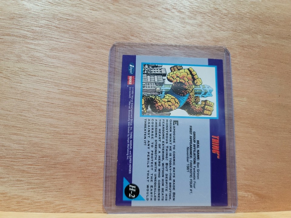 1992 Marvel Universe Series 3 H-2 Thing Hologram Trading Card Marvel ...