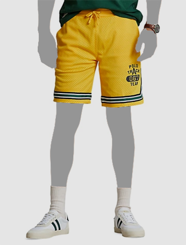 $125 Polo Ralph Lauren Men's Yellow Drawstring Basketball Shorts Big ...