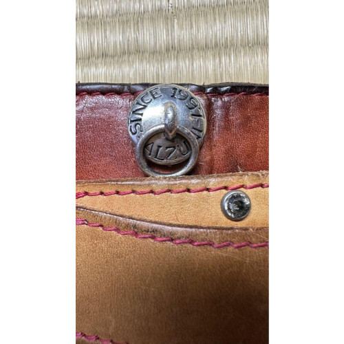 ALZUNI long wallet Genuine Leather Brown iron cross Excellent limited ...