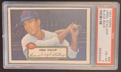 1952 Topps PSA 4 #69 Virgil Stallcup VG-EX Low first series Black Back ...