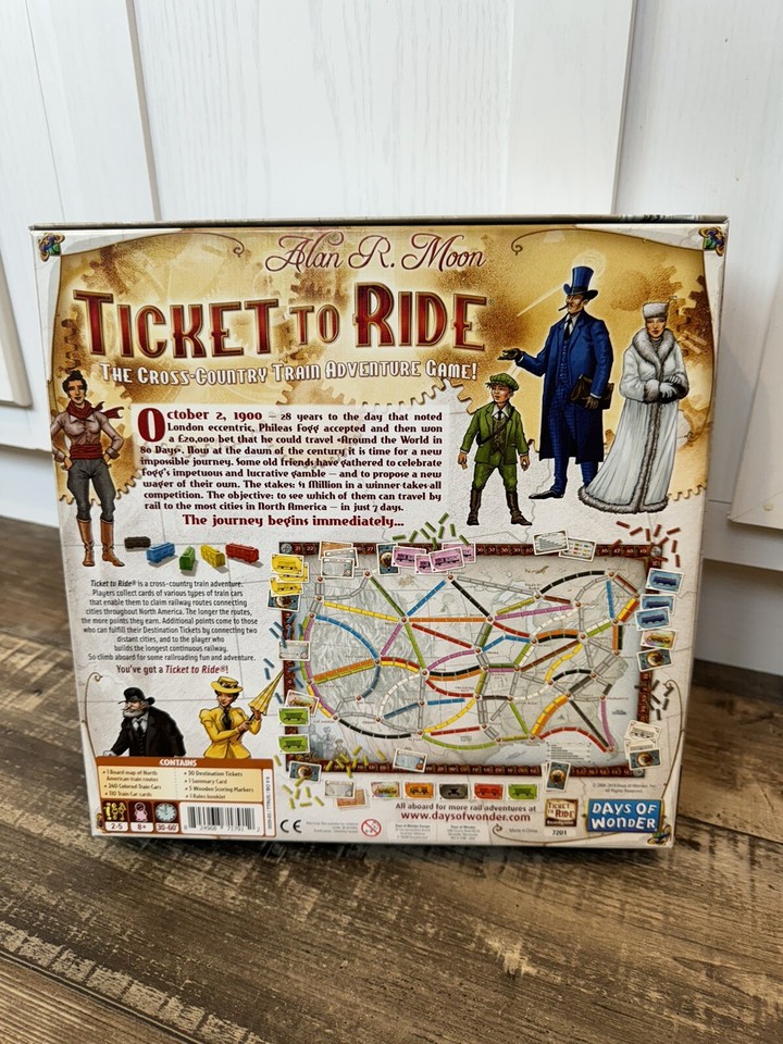 Ticket To Ride Alan R Moon Days Of Wonder Board Game Complete | eBay