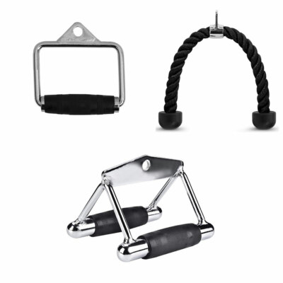 Tricep Exercise Rope Extension Single Handle Triangle V Bar Gym Cable ...