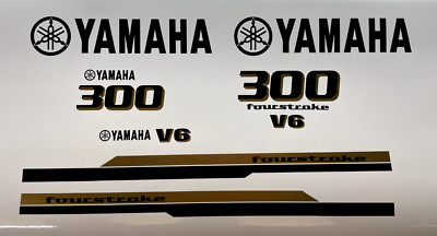 Yamaha Outboard Decal Sticker Kit Marine vinyl V6 kit GOLD & BLACK | eBay