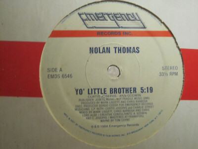 NOLAN THOMAS YO! LITTLE BROTHER 12" OG '84 EMERGENCY ELECTRO FUNK SYNTH ...