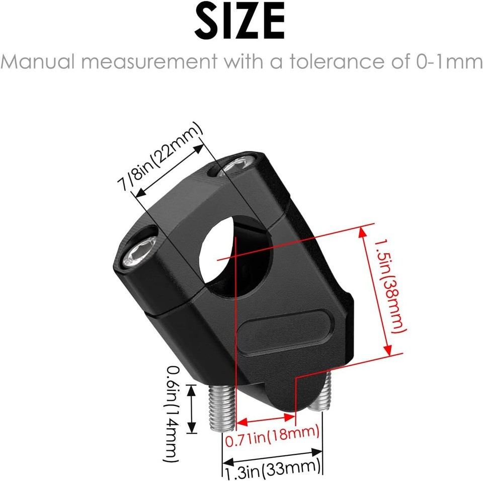2pcs 7/8" 22mm Handlebar CNC Motorcycle Riser Mount Clamp Adapter ...