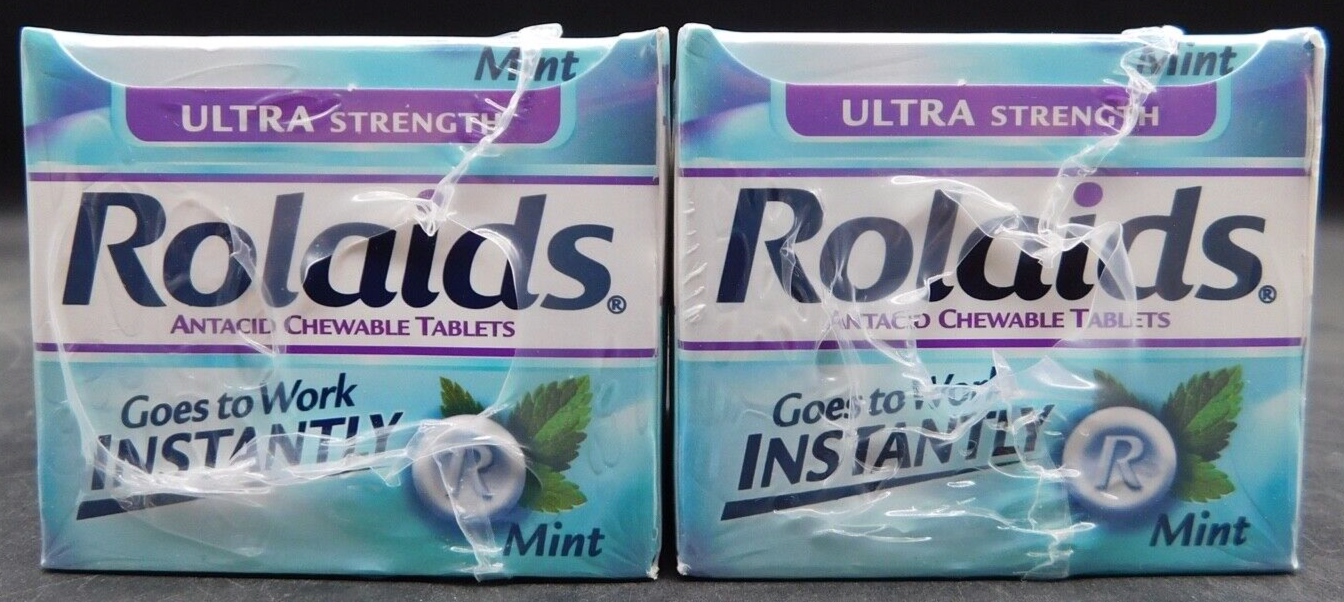 2 Boxes Of Rolaids Ultra Strength Chewable Tabs Mint, 12 Rolls Per Box ...