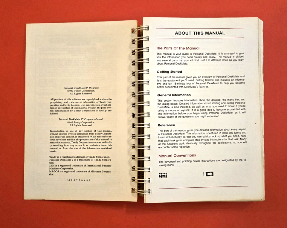 Tandy Personal Deskmate 2 Manual w/ 3.5" Floppy Disk & MS-DOS/ GW BASIC ...