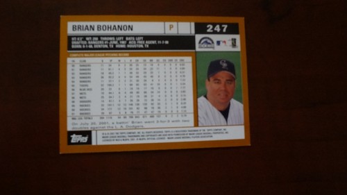 2002 TOPPS # 247 BRIAN BOHANON BASEBALL CARD | eBay