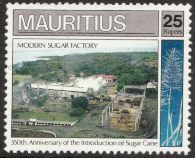 Rare : 1990 Mauritius Sc# 719 - 25 Rupees - Modern Sugar Cane Factory ...
