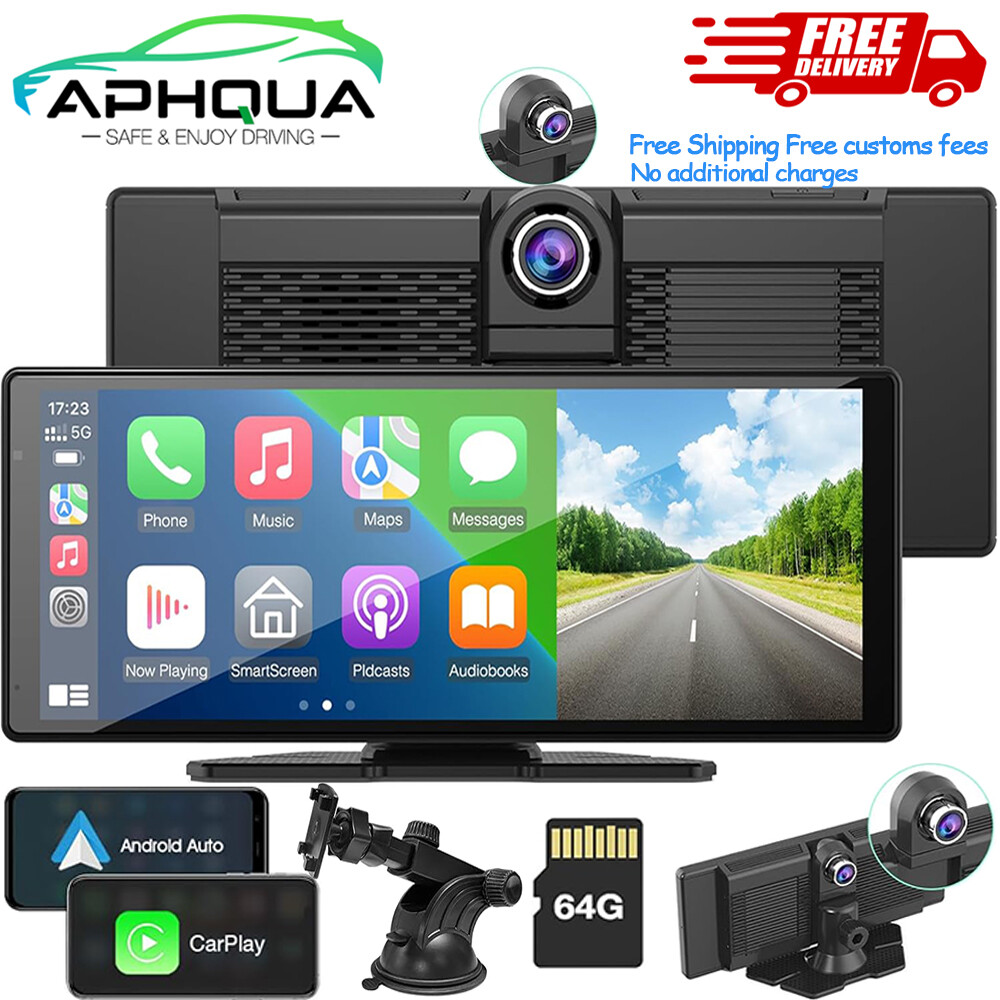 Aphqua 9.3'' Touchscreen 2.5K Dash Cam BT Wireless Apple Carplay ...