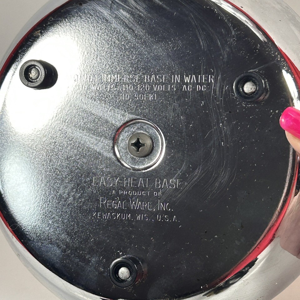 Vtg 1950's HALL Bean Pot w/ REGAL Electric Base Dark Brown, Power Cord ...