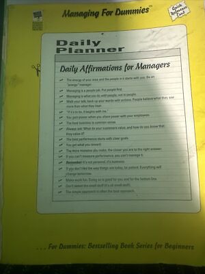 Managing For Dummies Daily Planner | eBay