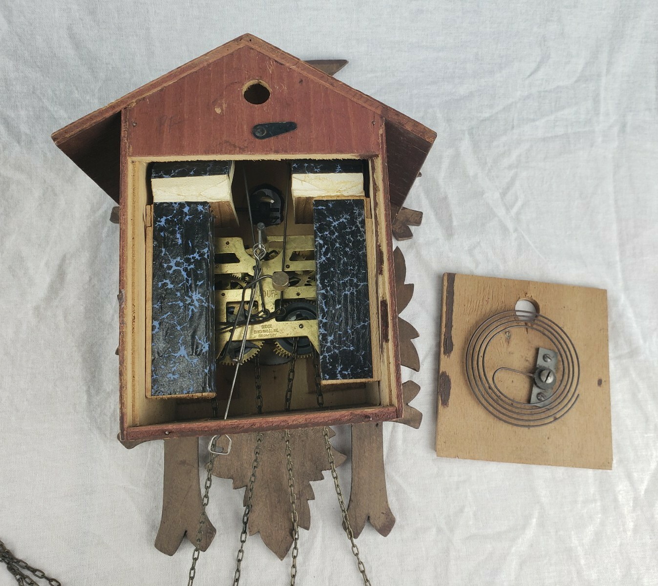 Vintage Antique Black Forest Cuckoo Clock Germany Badufa Bird Topper | eBay