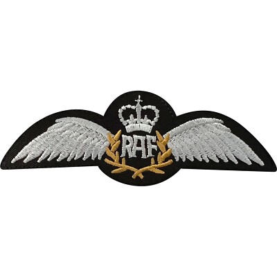 RAF Pilot Wings Patch Iron Sew On Royal Air Force Uniform Embroidered ...