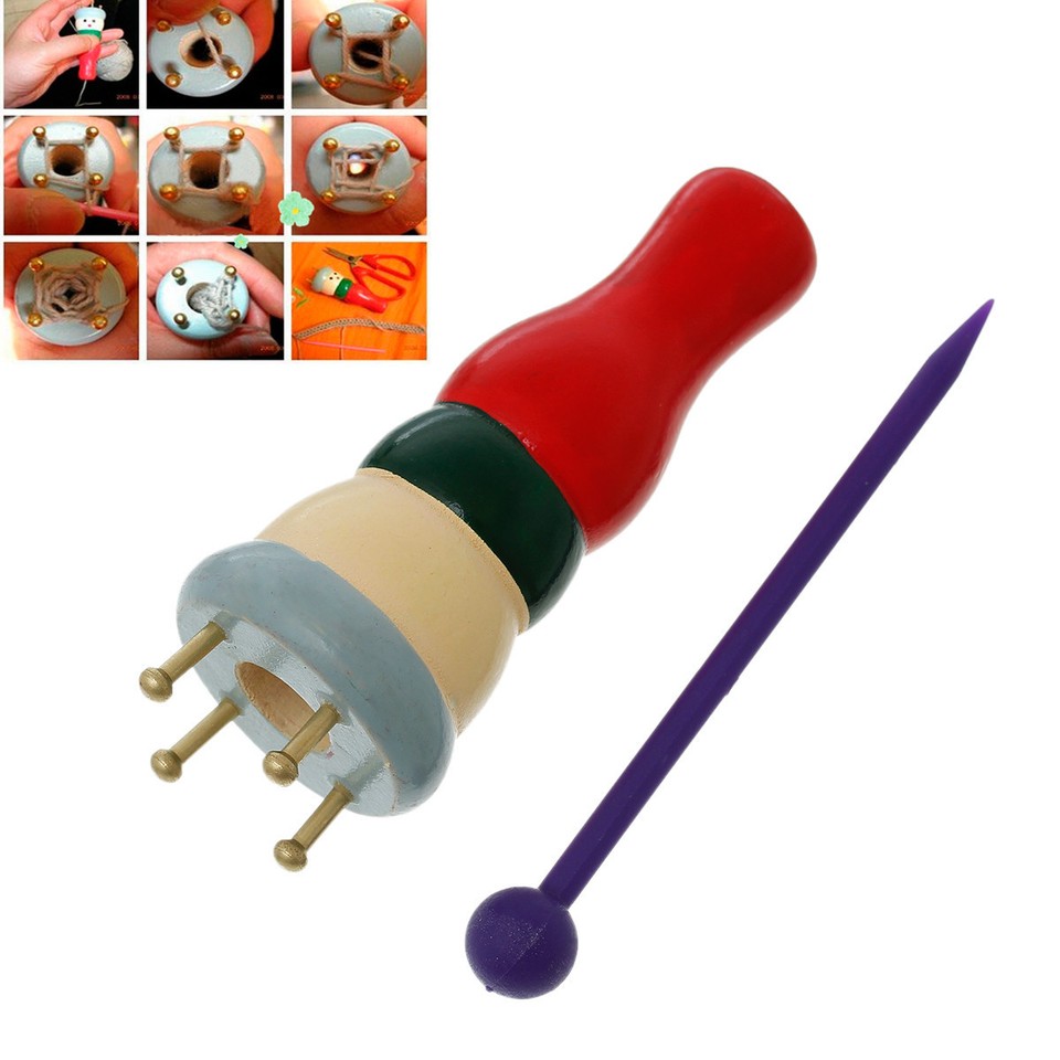Set of Wood Knitting Spool Knitter Doll Craft Tool [Home] | eBay