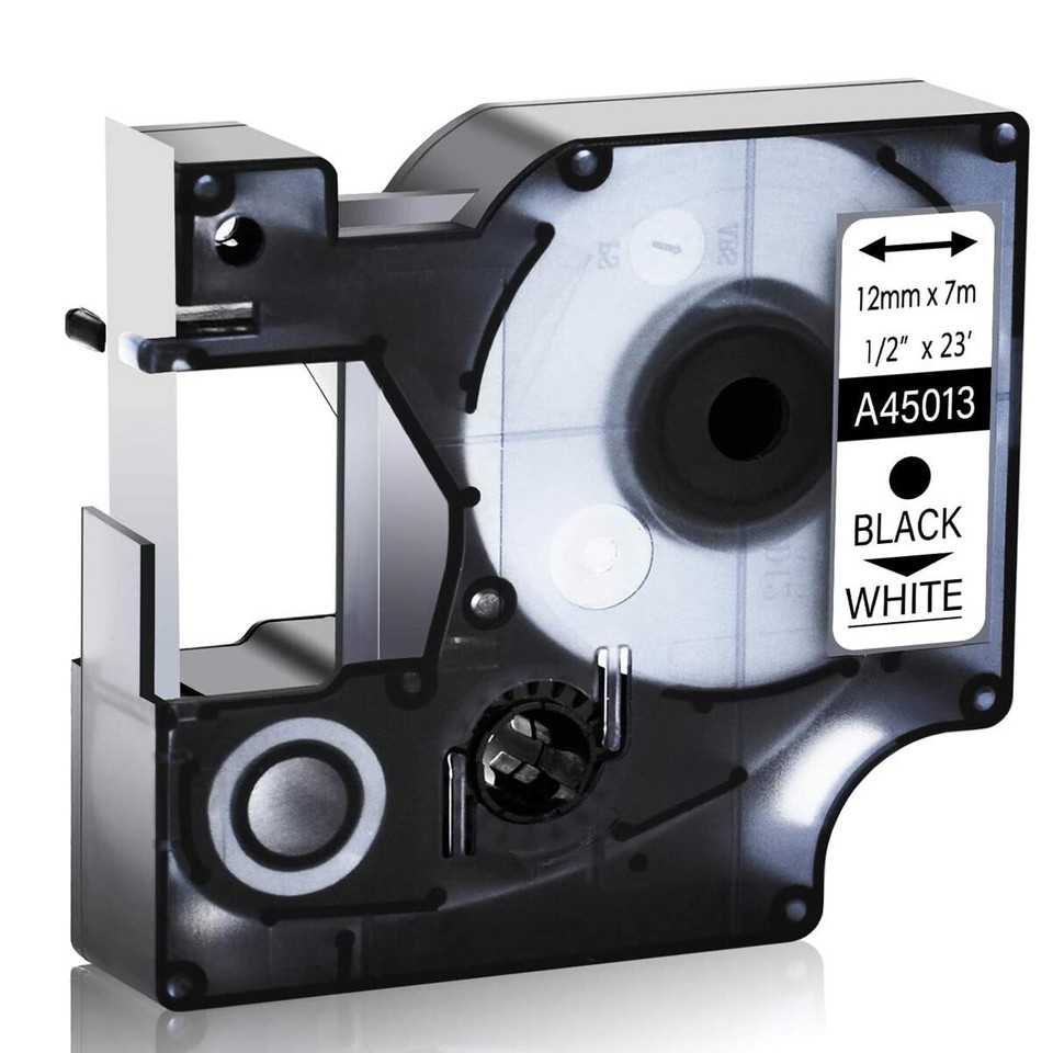 5PK Label Tape For DYMO D1 45013 White 12mm DYMO Labelmanager 100 150 ...