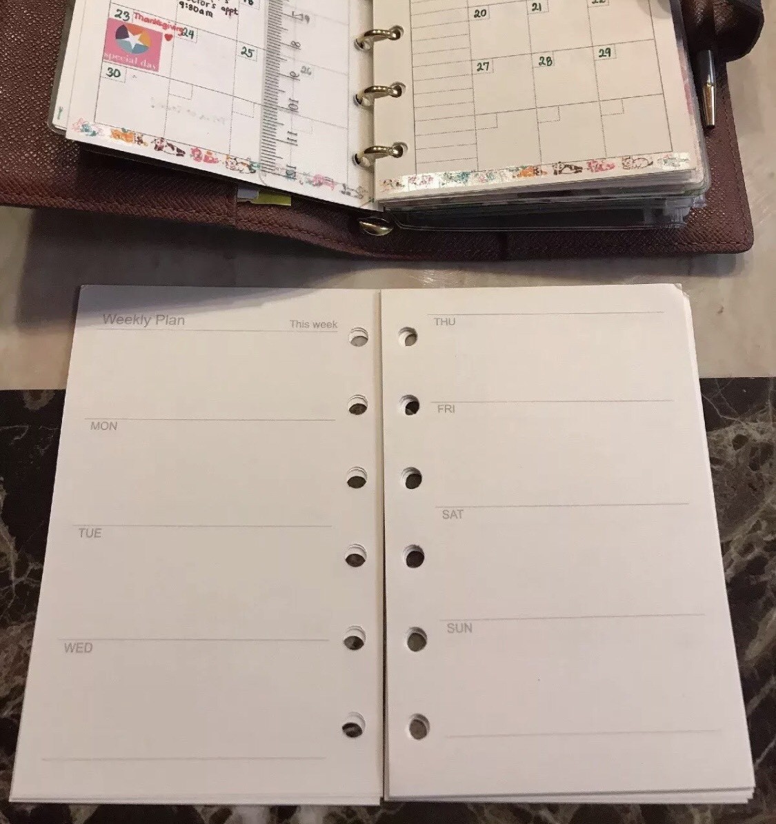 Agenda-PM-Mini-Inserts-Monthly-Weekly-Refills Fits For PM Size Agenda ...