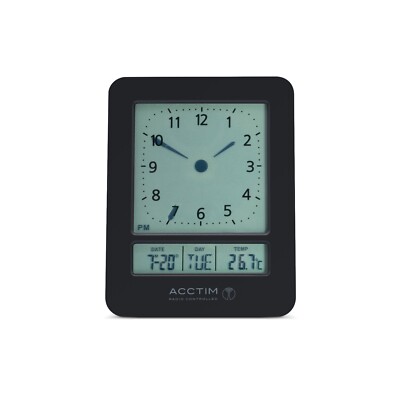 Acctim Sinclair Digital Alarm Clock Radio Controlled Dual Couples Alarm ...