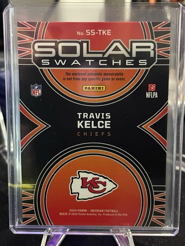 2024 Obsidian NFL Solar SWATCHES Travis Kelce red color match patch ...
