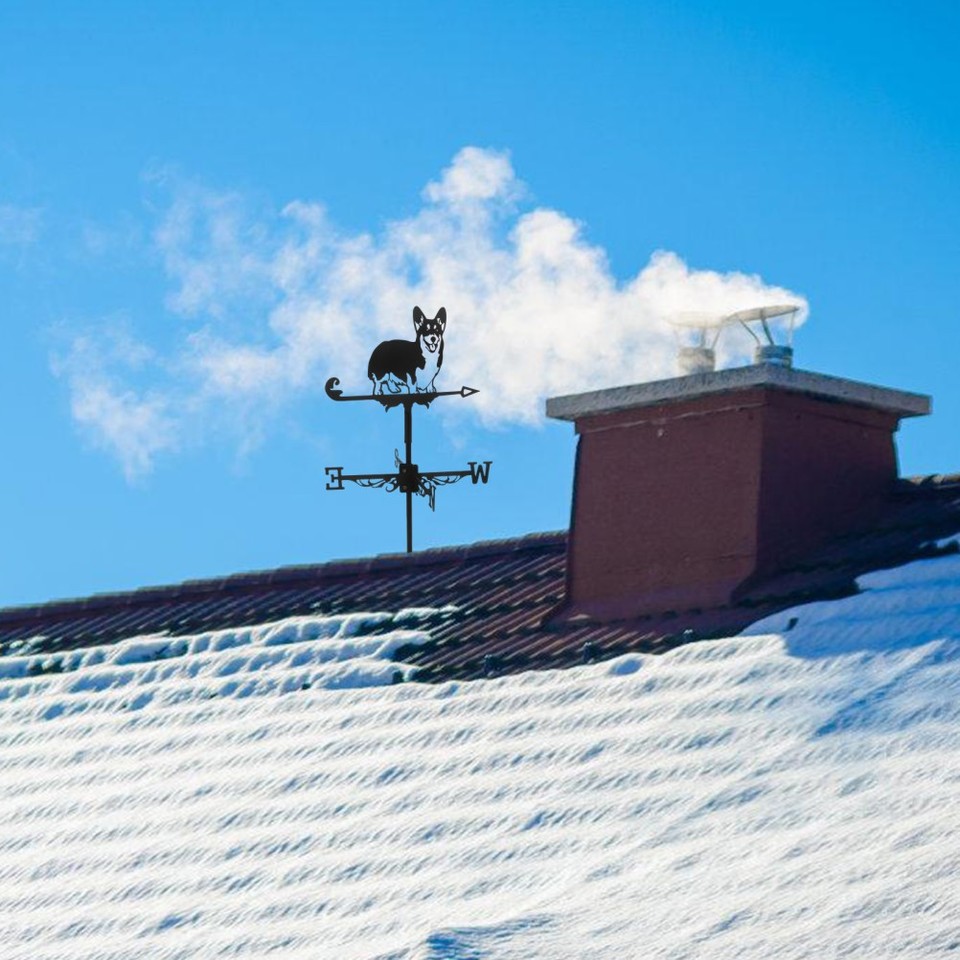 Dog Weather Vane Wrought Iron Cartoon Dog Wind Vane Roof Garden ...