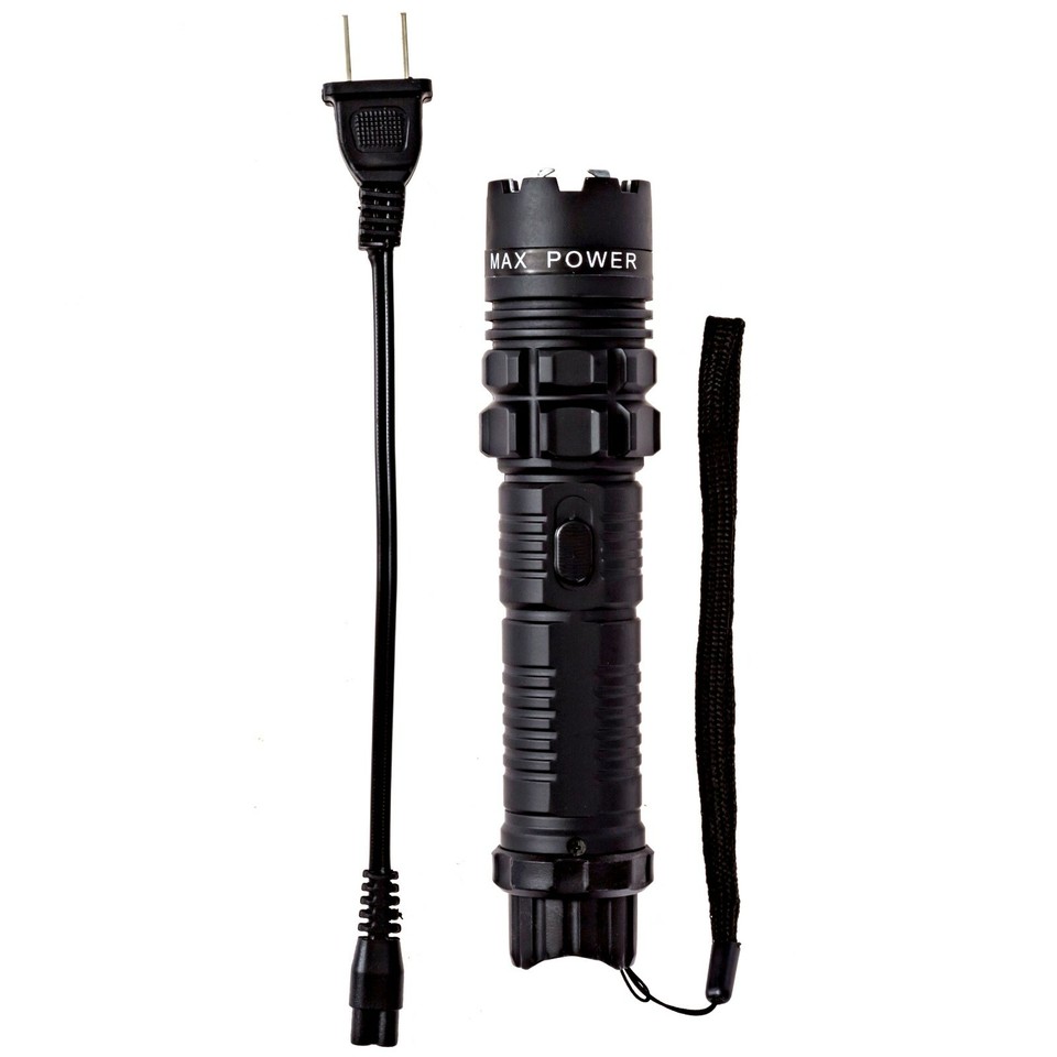 Tactical Military High Stun Gun Rechargeable LED Flashlight Self ...