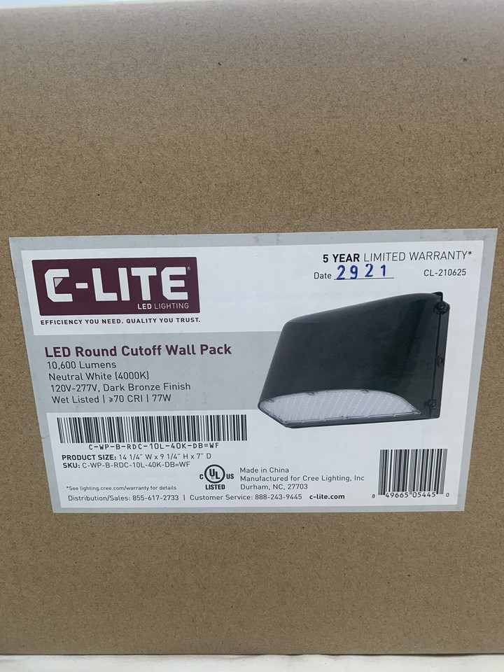 Cree C-Lite LED Round Cutoff Wall Pack 10,600 Lumens 4000k Dark Bronze ...
