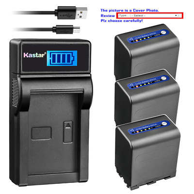Kastar Battery LCD USB Charger for Sony NP-QM91D & Sony DCR-PC8 DCR-PC9 ...