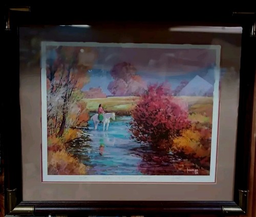 Hidden In Autumn's Beauty Painting Ben Konis 1924-2006 Signed 59/500 ...