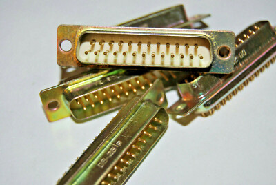 DB25 DSUB 25 Pin Male Connector Panel Mount Solder Cup NOS Qty(5) | eBay