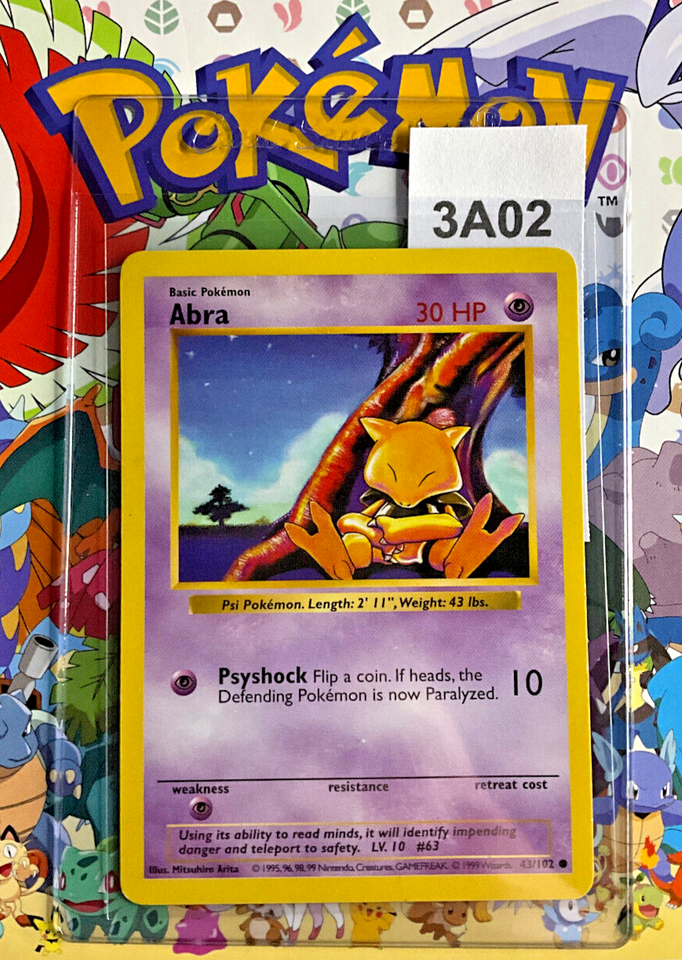 Abra 43/102 | Base Set Shadowless Pokemon Card | LP (3A02) | eBay