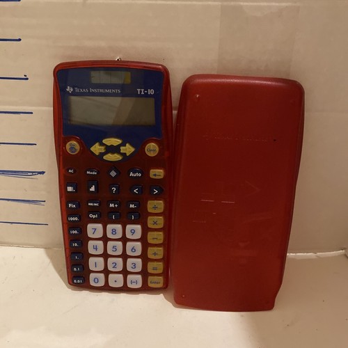 Texas Instruments TI-10 Elementary Red Calculator with Hard Cover | eBay