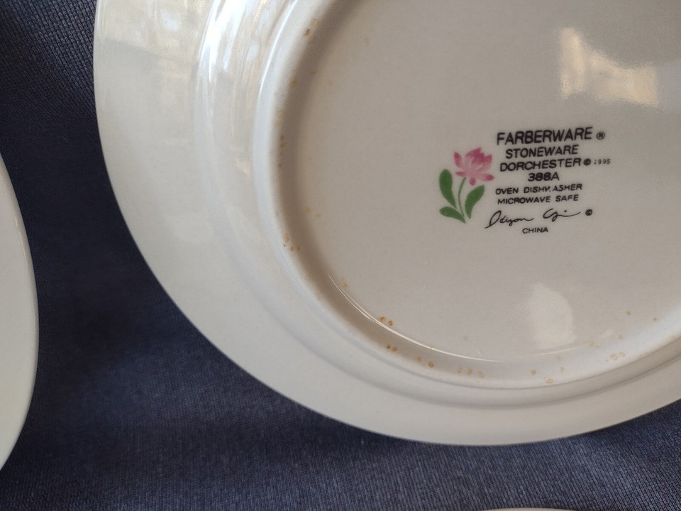Vintage Farberware Stoneware Floral Dorchester 388A Plates 7 3/4" - Set ...