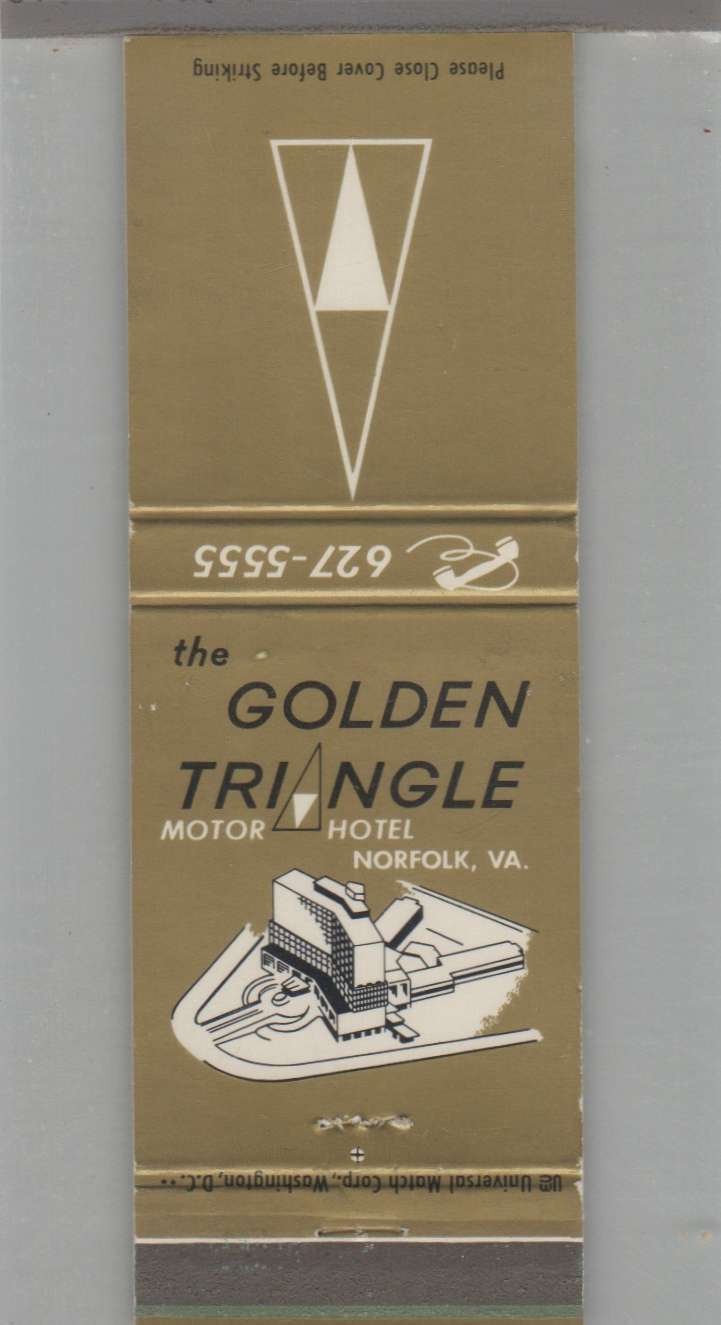 Matchbook Cover - Lodging The Golden Triangle Motor Hotel Norfolk, VA ...